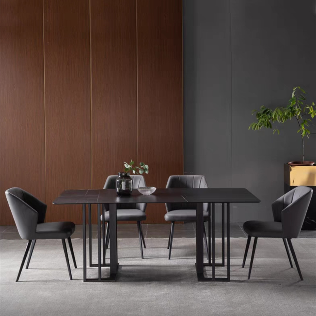 Italian extremely simple rock plate dining table